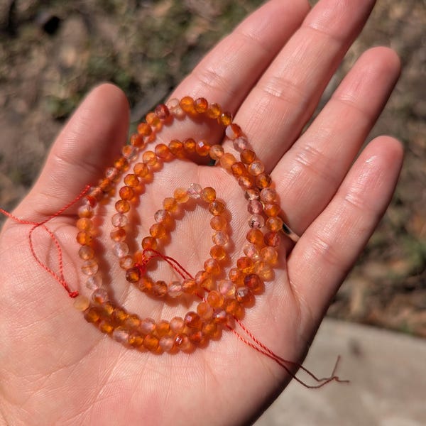 Faceted Genuine Natural Freshwater Pink off Round Pearls 15.5" Strand ...