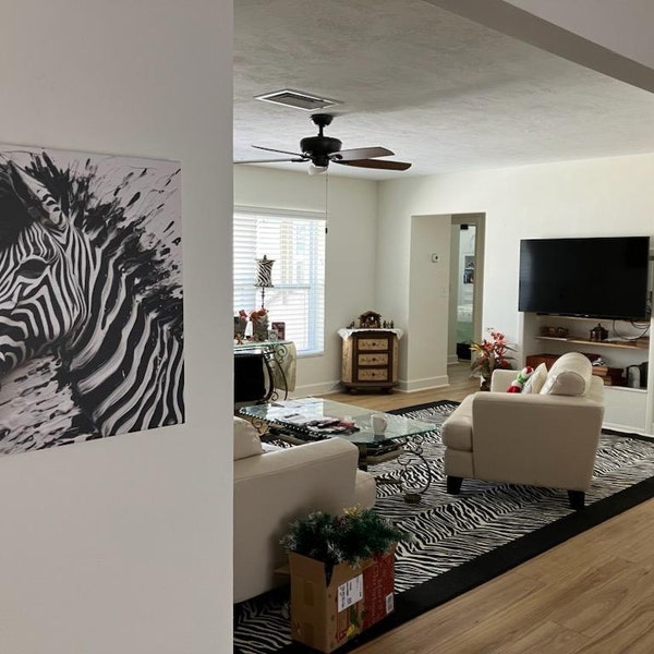 Zebra Wall Decor, Canvas or Poster, Zebra Wall Decor, Animal Decor ...