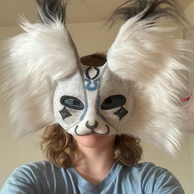Rare Lynx Therian Mask . Fluffy and Furry Masks Hand Painted. Unique ...