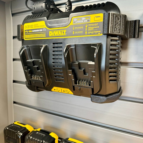 Wall Mount for Dewalt DCB102 Charger With Optional Battery Mounts ...