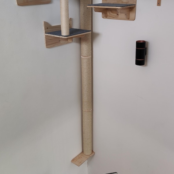 Wall Mounted Pole for Cats With Platform, up to 180 Cm Until the ...