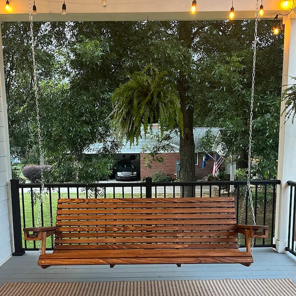 Single Porch Swing Chair (pair) - Handmade 2ft Cypress Porch Swing With ...