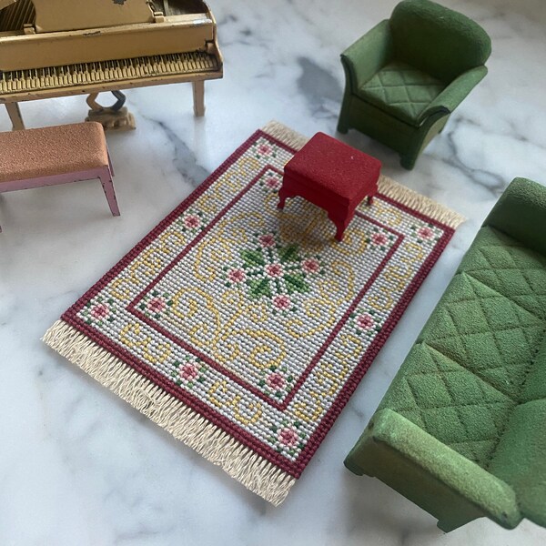 Needlepoint Dollhouse Carpet - Etsy UK