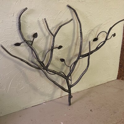 Forged Iron Elegant Branch and Leaves Stair Railings, Custom Stair ...