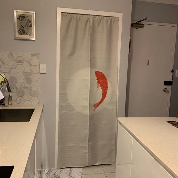 Koi Fish Japan Noren Door Curtain With Velcro/grommet/sleeve, Japanese ...