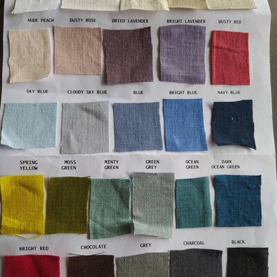 Linen Color Samples. 30 Colors Included. - Etsy