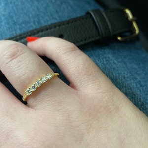 Dainty CZ Stacking Ring Gold Minimalist Ring CZ Ring Simple | Etsy