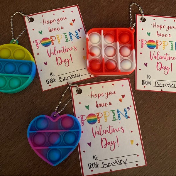 Hope You Have a Poppin' Valentines Day Tag Printable Pop Bubble Fidget ...