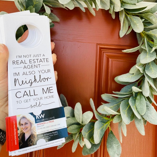 I'm Not Just a Real Estate Agent Door Hanger Tags | Real Estate Agents ...