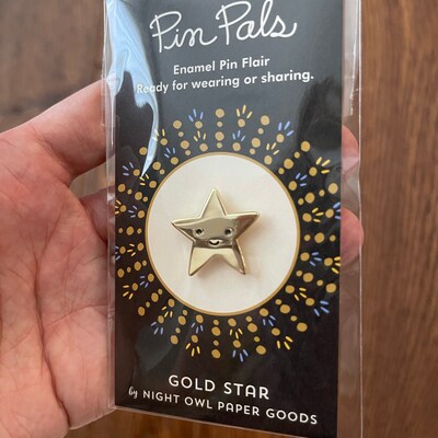 Gold Star Pin Gold Star Enamel Pin Gold Star Lapel Pin Gift for Hero ...