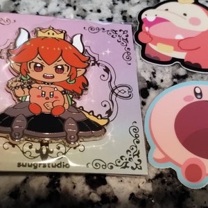 Princess X Poyo red Bowsette Hard Enamel Pin - Etsy