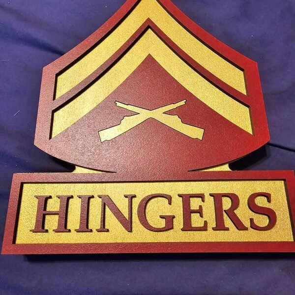 USMC Marine Corp Enlisted Rank Standing Name Plate - Military Promotion ...