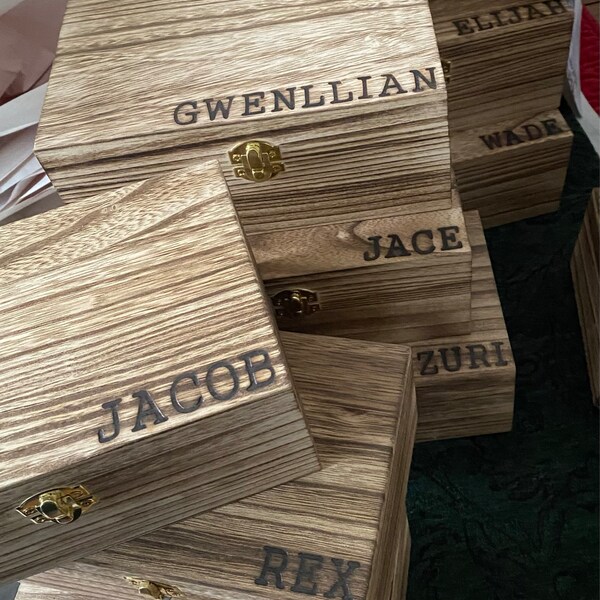 Pre-built or Hand-built Custom Name Wooden Rock Box, Nature Collection ...