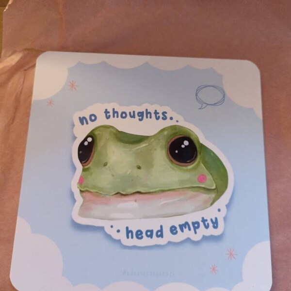 No Thoughts Head Empty | Frog Card | Frog Buddies | Froggy Card | Eco ...