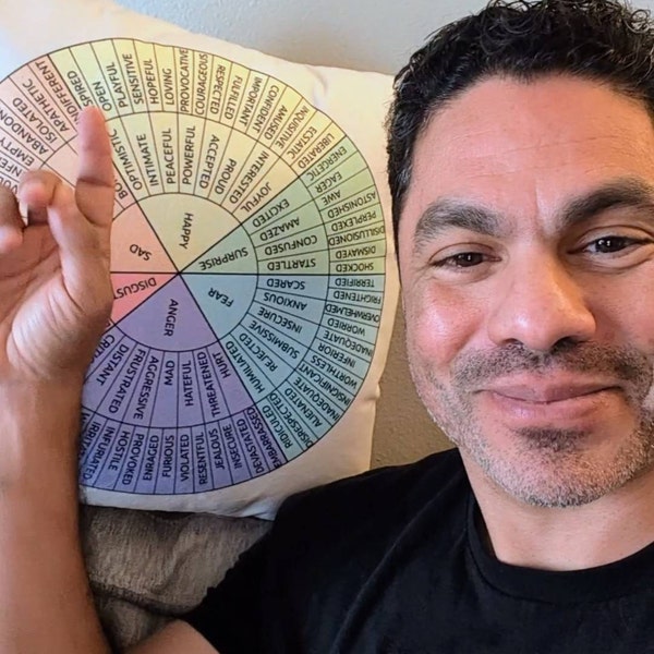 Feelings Wheel Round Wood Sign, Emotion Wheel Hanging Wall Art ...