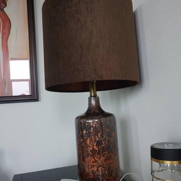 Brown Velvet Drum Lampshade-velvet Chocolate Lamp Shade- Lampshade ...