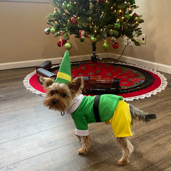 Bud the Elf, Bud the Elf Dog Outfit, Dog Elf Costume, Dog Christmas ...