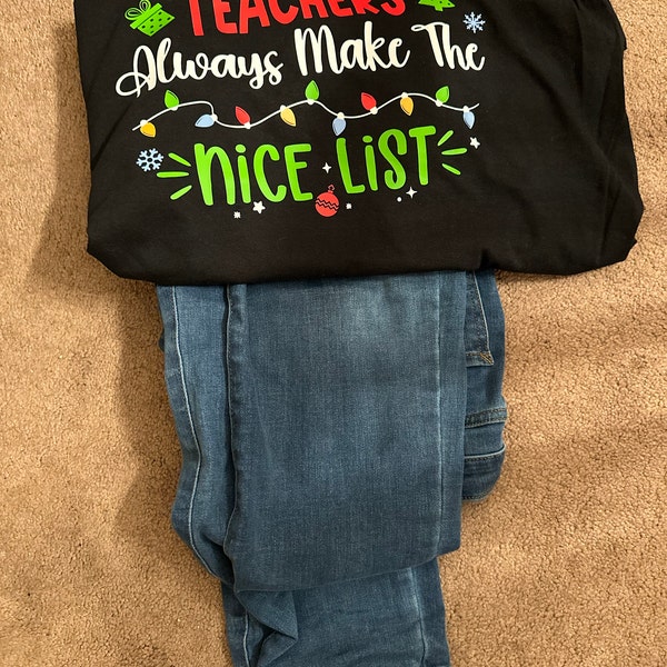 Teacher Christmas Svg,teachers Always Make the Nice List Svg, Funny ...