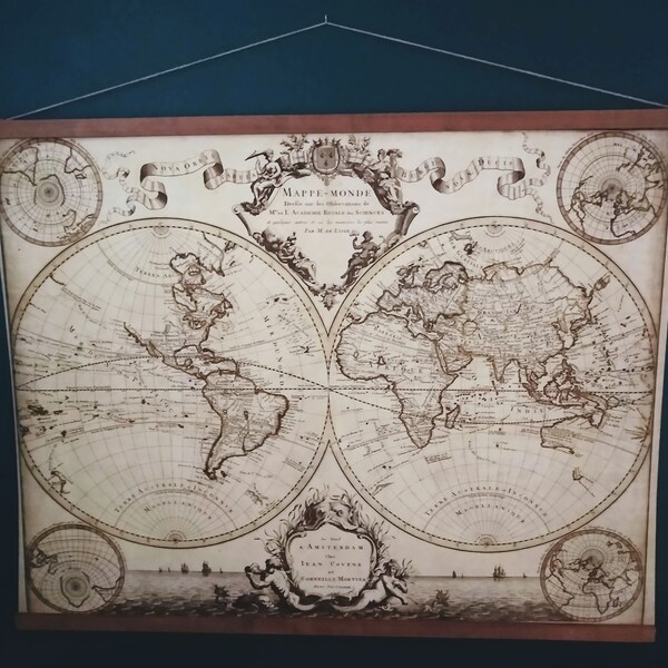 Large Historic World Map 1720 Old Antique Style World Map Fine Art ...