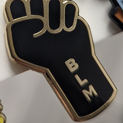 Charity Fundraiser Pin Black Lives Matter BLM Raised Fist Resist Pin ...