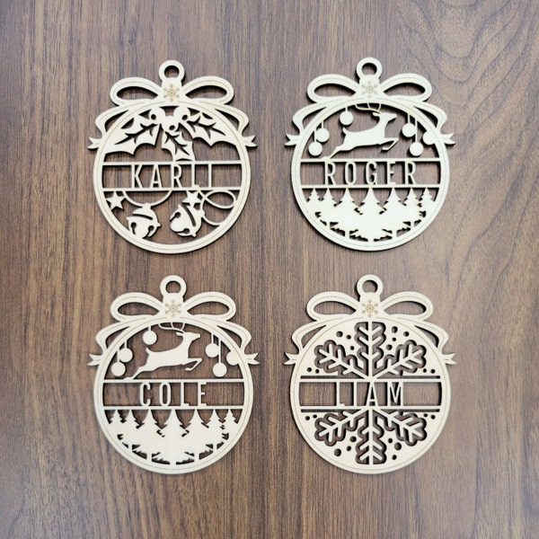 Christmas Ornament With Editable Files. Personalizable Three Designs ...