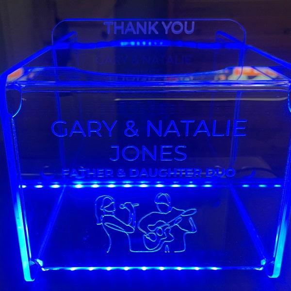 LED Glowing Tip Box-martini Design for Bartenders- Tip Jar -LED Tip Jar ...