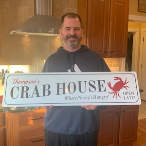 Crab House Sign Personalized Best Seafood in Town Open Late - Etsy