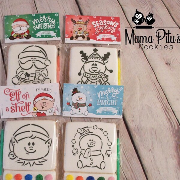 Christmas Bag Toppers for PYO Cookies - PRINTABLE & EDITABLE - Etsy