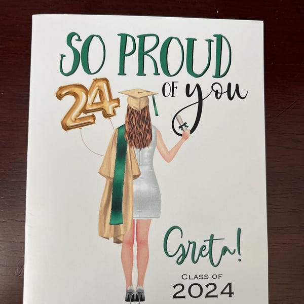 PERSONALIZED GRADUATION Card for Class of 2024 Congratulations Graduate ...
