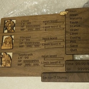 Custom Wooden Final Fantasy 7 Menu Screen With Characters You Can Pick ...