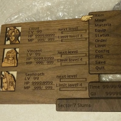 Custom Wooden Final Fantasy 7 Menu Screen With Characters You Can Pick ...