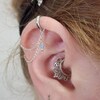 Hidden Star Helix Piercing Helix Chain Silver Helix Earring - Etsy