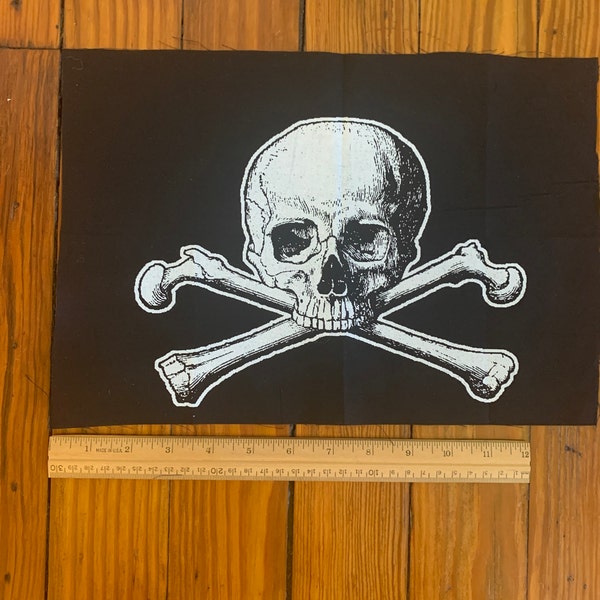 Skull and Crossbones Back Patch Pirate Flag, Sea Punk Backpatch, Skull Patch, Horror Patch ...