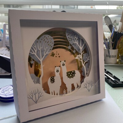 Alpaca Shadow Box SVG, 3d Papercut SVG, Layered Paper Art Template ...
