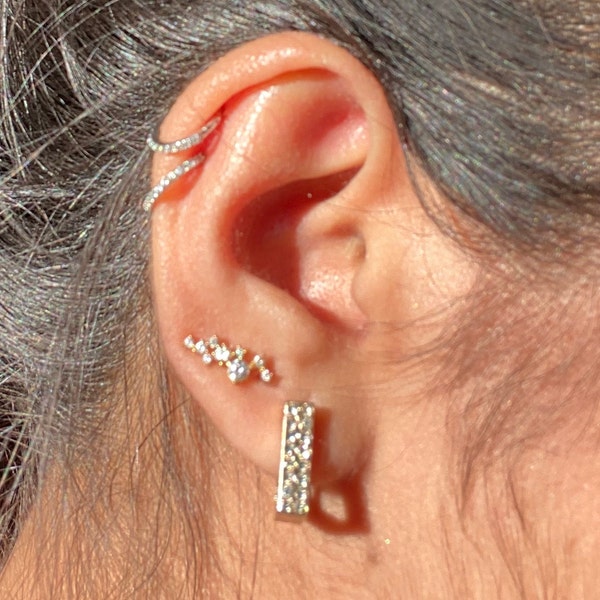 Sterling Silver Cluster Ear Climbers | Cluster Earrings | Unique Ear ...