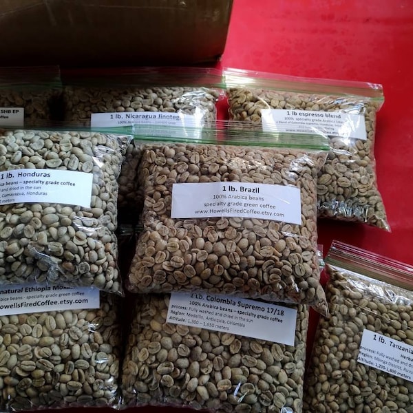 8 Pounds Green Coffee Beans Sample Pack - Ultimate Sample Package 1 ...