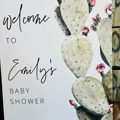 Cactus Welcome Sign Template, Baby Shower, Cactus Bridal Shower, Desert ...