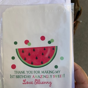 Watermelon Birthday Party, Candy Bags, Favor Bags, Watermelon Party ...