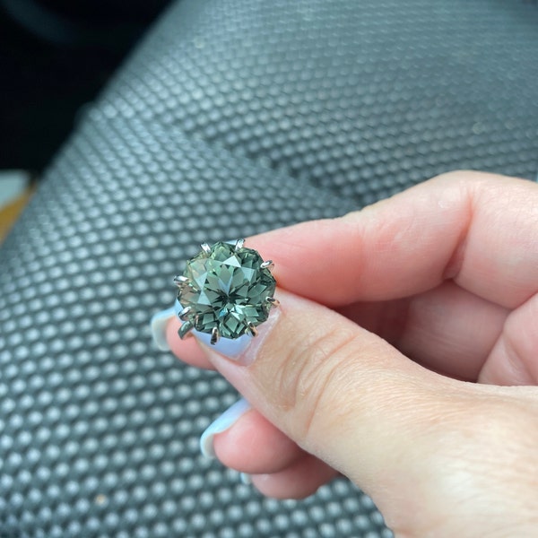 Large Intense Blue Lab Quartz in Sterling Silver Cocktail Ring 8.9ct ...