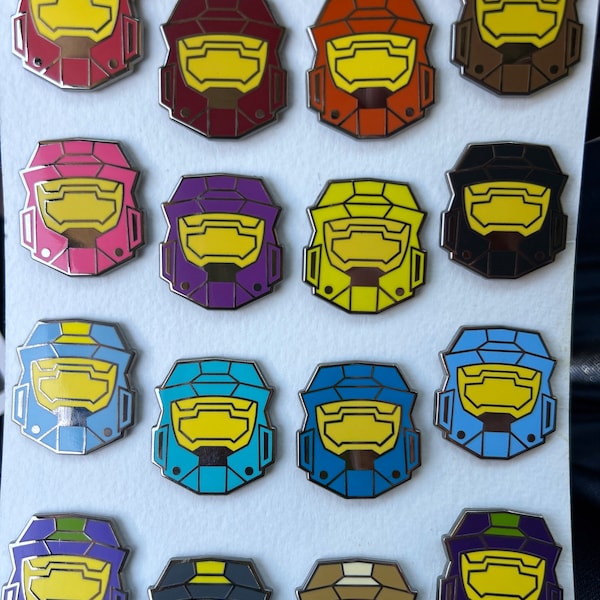 Red and Blue Helmet Pins - Etsy