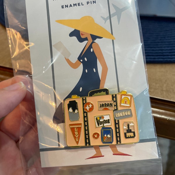 Suitcase Enamel Pin and Travel Gift for Her - Etsy