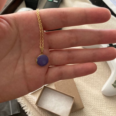 Locket Necklace Colorful Enameled Lockets Tiny Layering Charm Necklaces ...