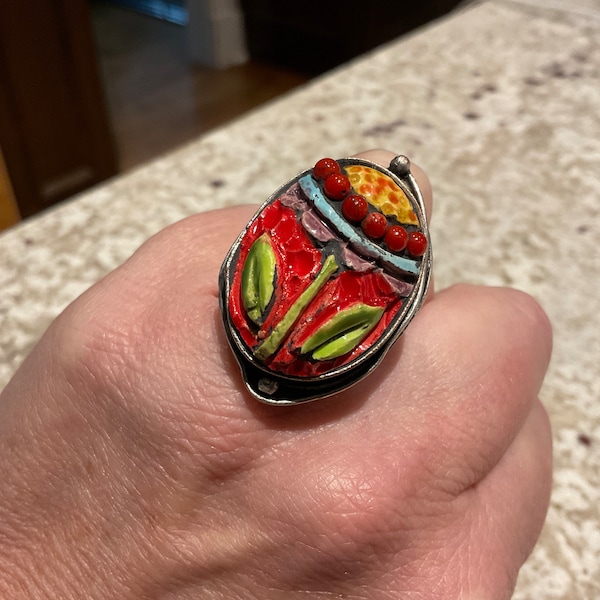 Ceramic Statement Rings, Adjustable Women's Rings, MADE to ORDER by ...