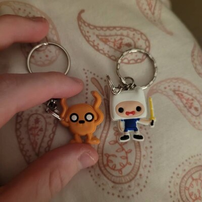 Adventure Time Keyrings/keychains Cartoon Cute Emo Kids Goth Fun Jake ...