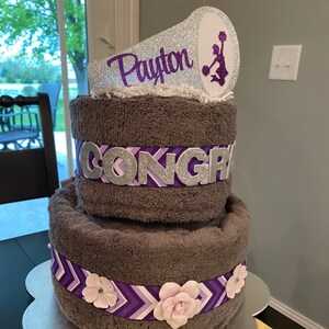 Cheerleading Megaphone Glitter Cake Topper Personalized Cheerleader ...