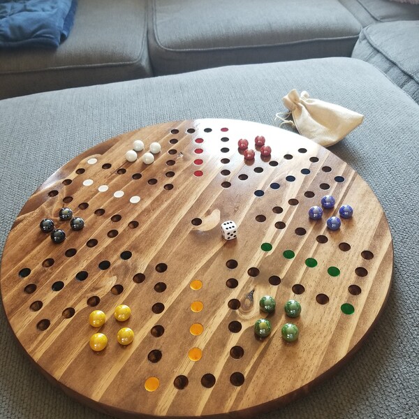 6 Player Wahoo Game Board, Large Round Aggravation Game Board, Wooden ...
