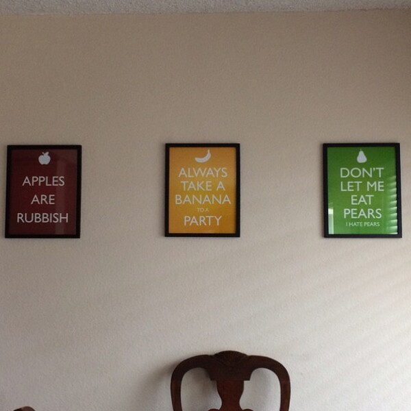 Quote Inspired Fruit Posters - Set of Three - Etsy
