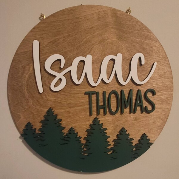 Wooden Outlined Name Sign L Nursery Name Sign L Custom Name Sign L 3D ...