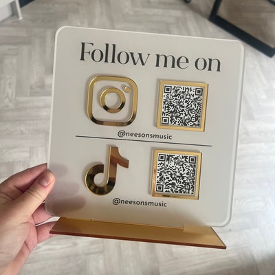 Multi QR Code Business Instagram Facebook Social Media Sign Salon Sign ...