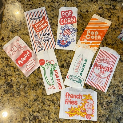 Assorted Paper Bags Set of 8 Paper Bag, Treat Bag, Circus Bags, Peanuts ...